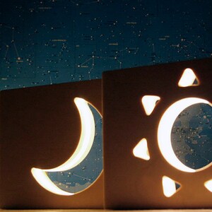 Night Light Sun Wooden Night Lamp LED Lamp Desk Light Desk Lamp - Etsy