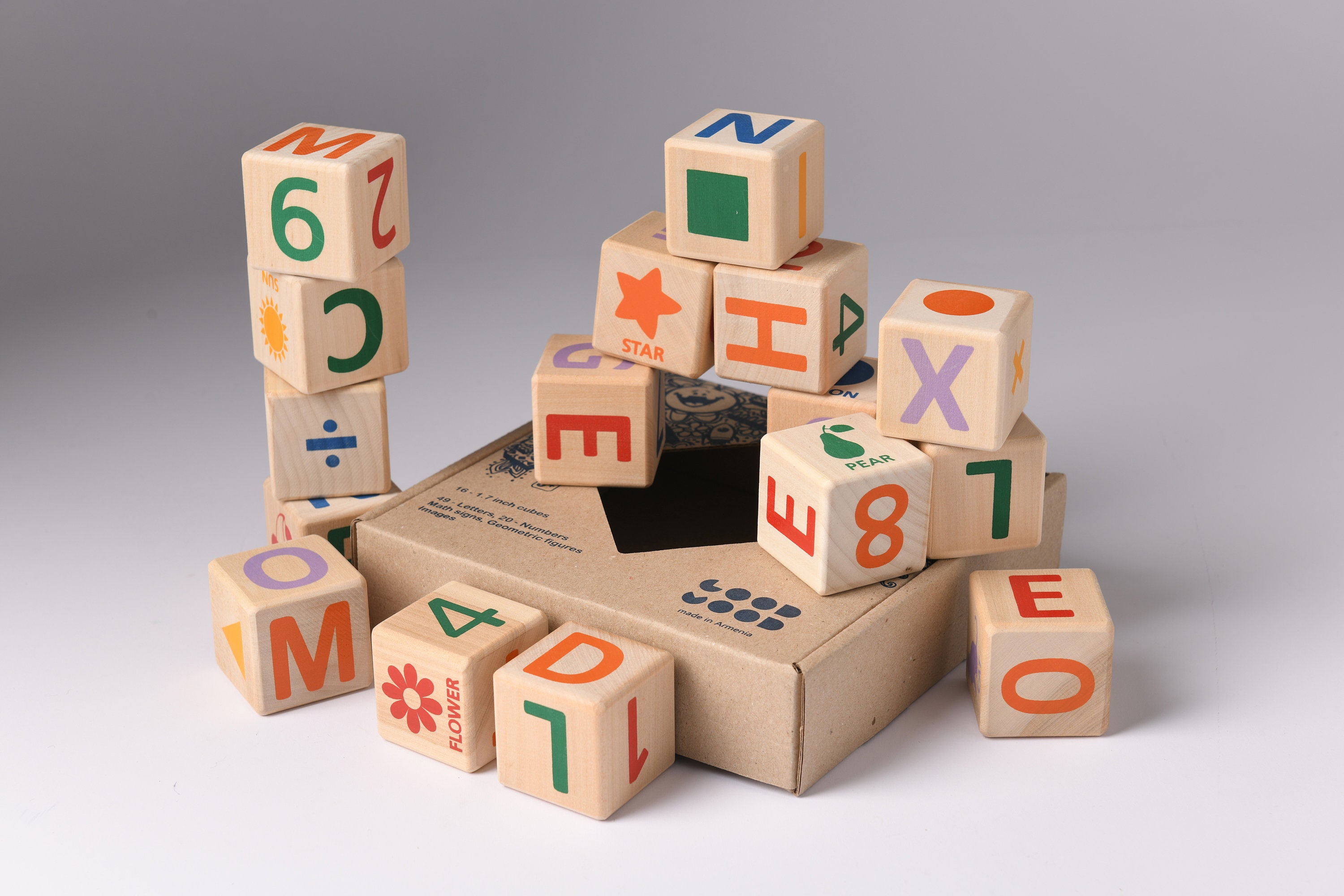Wooden Alphabet ABC Blocks ABS Blocks Wooden Letter Blocs - Etsy