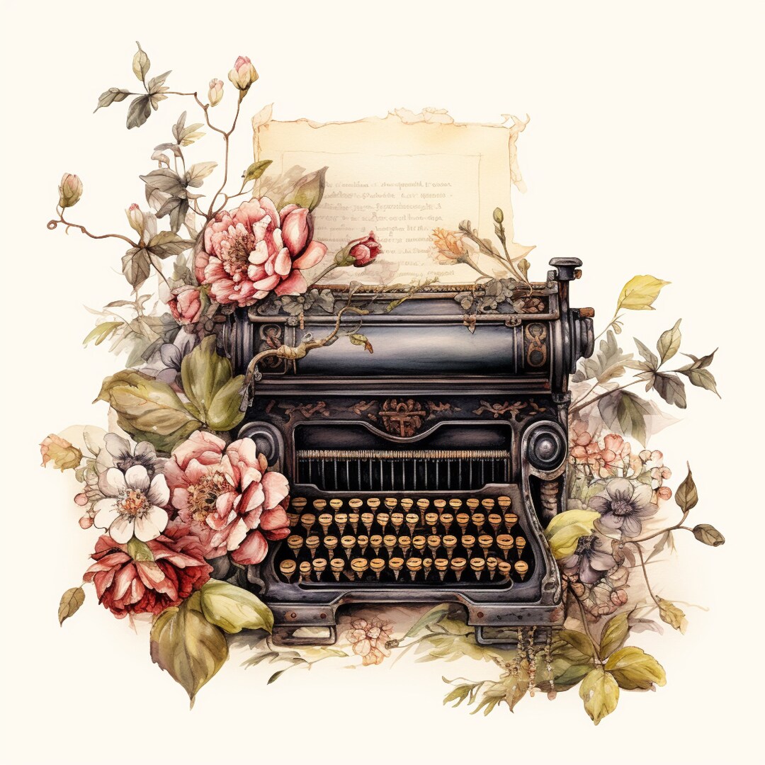 Clipart Typewriter Love Letter Watercolor 3 JPEG - Etsy