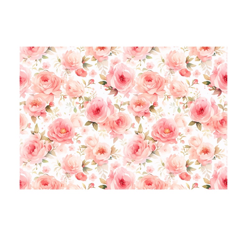 Seamless Pattern, Pink Rose, Sweet, Watercolor - Etsy