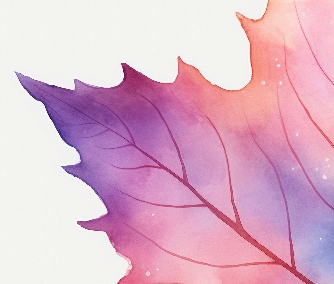 Clipart Maple Leaf, Autumn, Colorful, Watercolor, Hi-res JPEG - Etsy