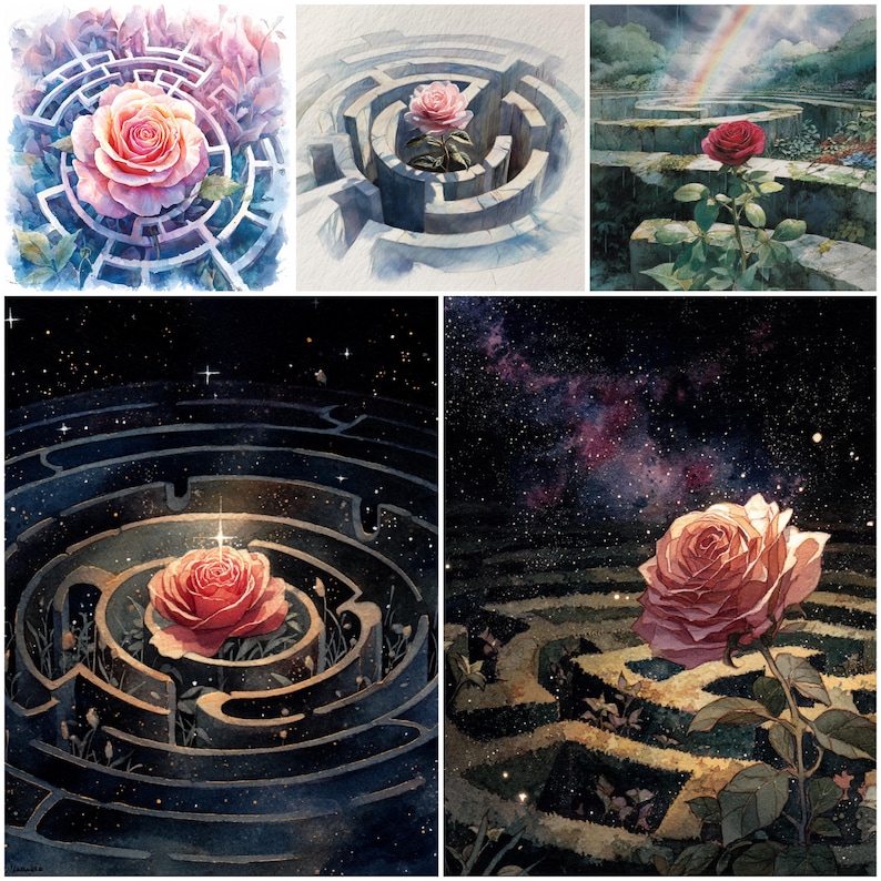 5 Pictures of Rose and Labyrinth, Beautiful, Galaxy, Rainbow - Etsy