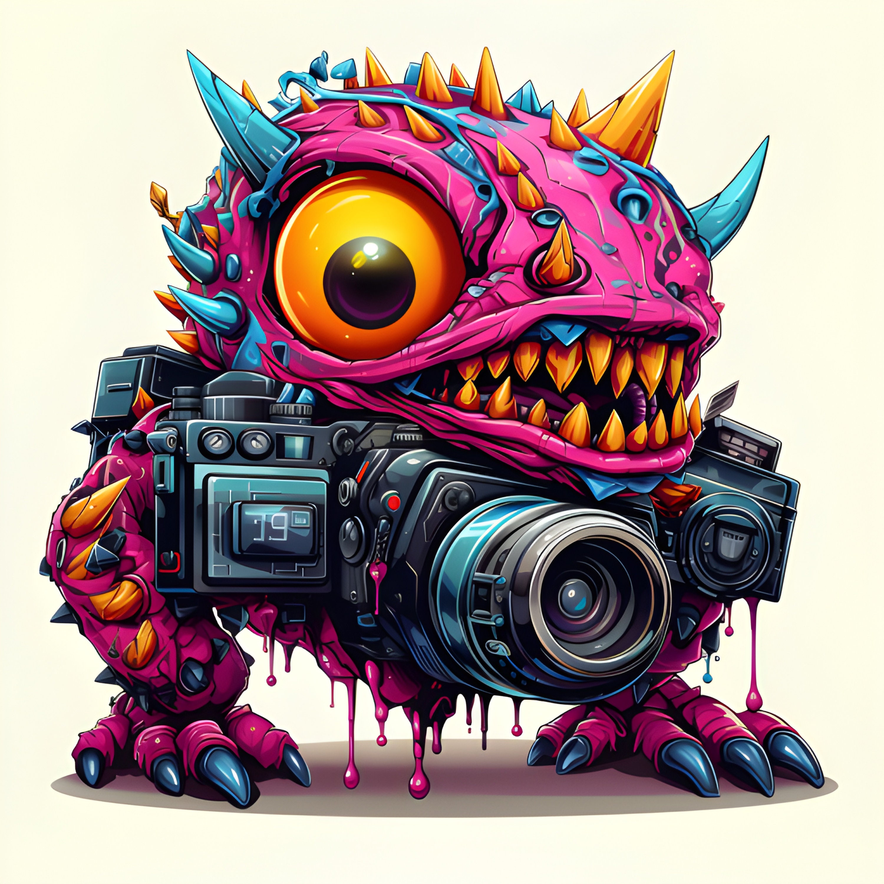 Clipart Cyberpunk Camera Monster 3 Hi-res JPEG - Etsy