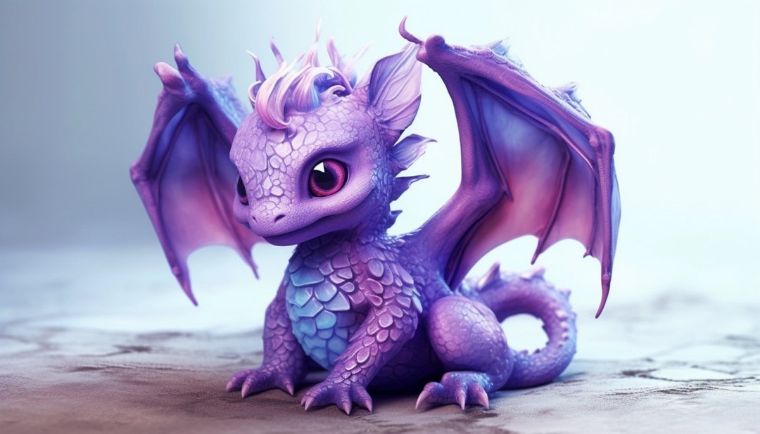 Purple Baby Dragon - Etsy