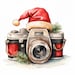 Clipart Vintage Camera, Christmas, Santa, Watercolor, Hi-res JPEG - Etsy