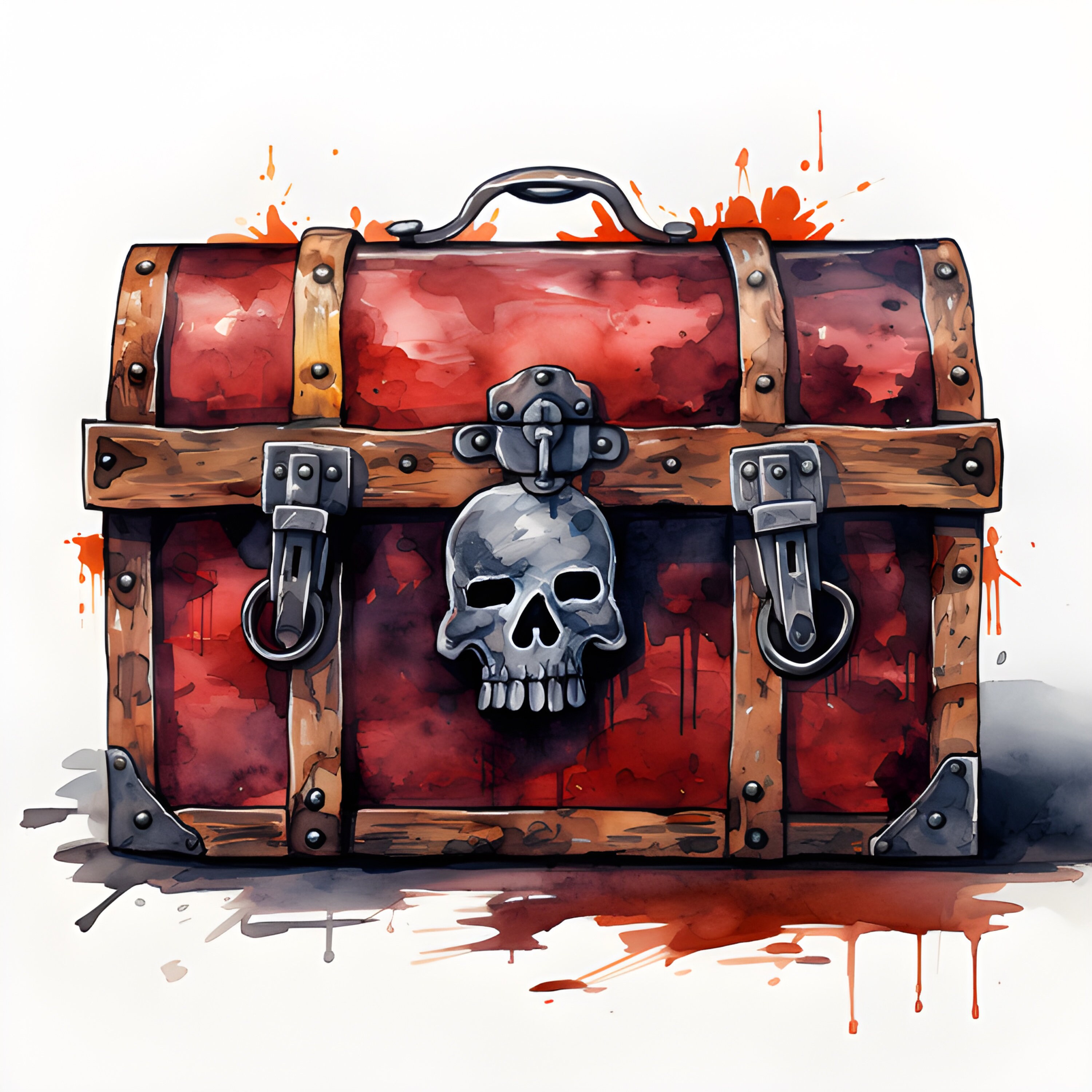 Clipart Old Mystery Box, Dangerous, Watercolor, 3 Hi-res JPEG - Etsy