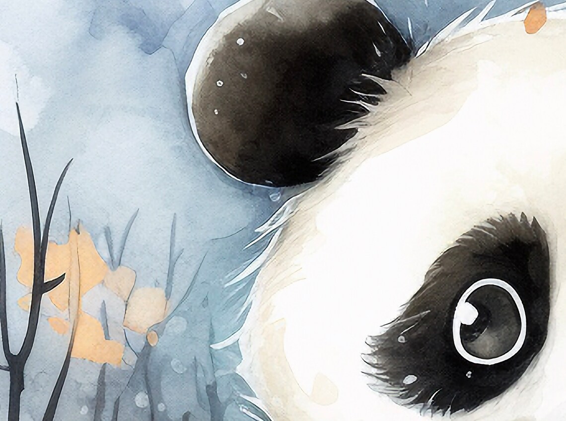 Clipart Panda, Halloween, Pumpkin, Watercolor, Hi-res JPEG - Etsy