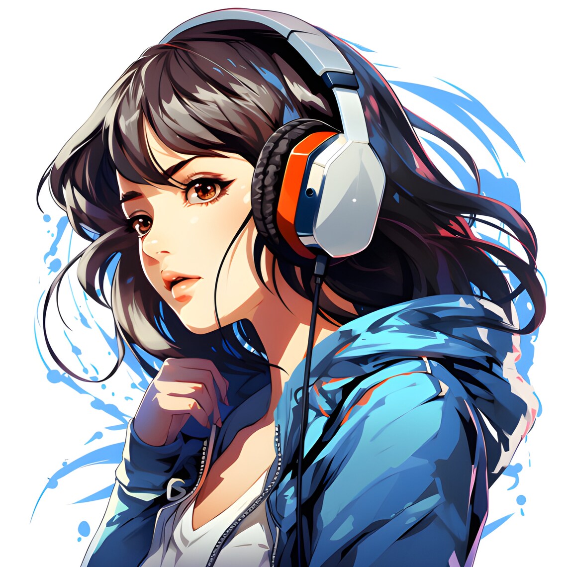 Clipart Girl Headphone 3 Hi-res JPEG - Etsy
