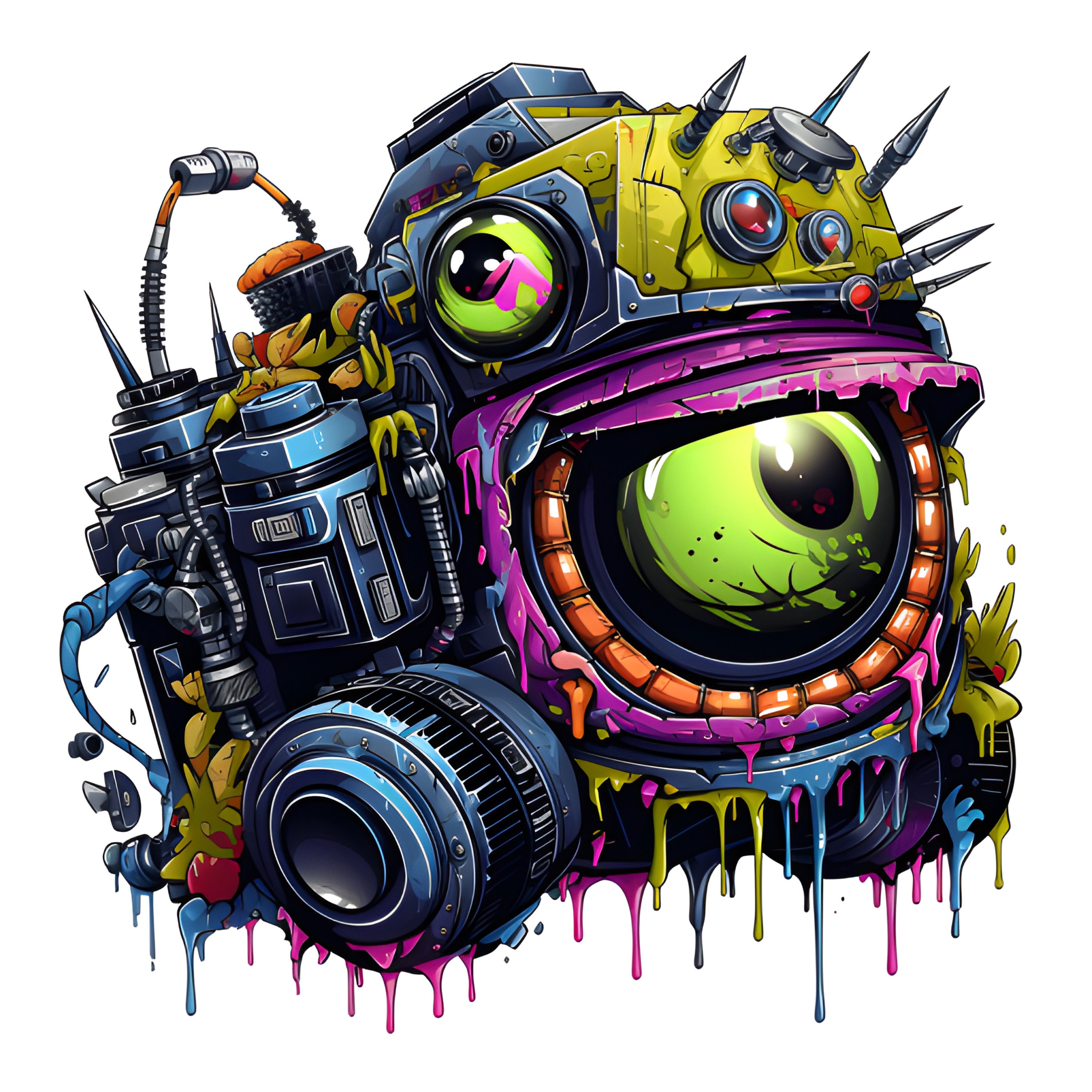 Clipart Cyberpunk Camera Monster 3 Hi-res JPEG - Etsy