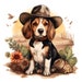 Clipart Beagle, Dog, Cowboy, Hat, Watercolor, 3 Hi-res JPEG - Etsy