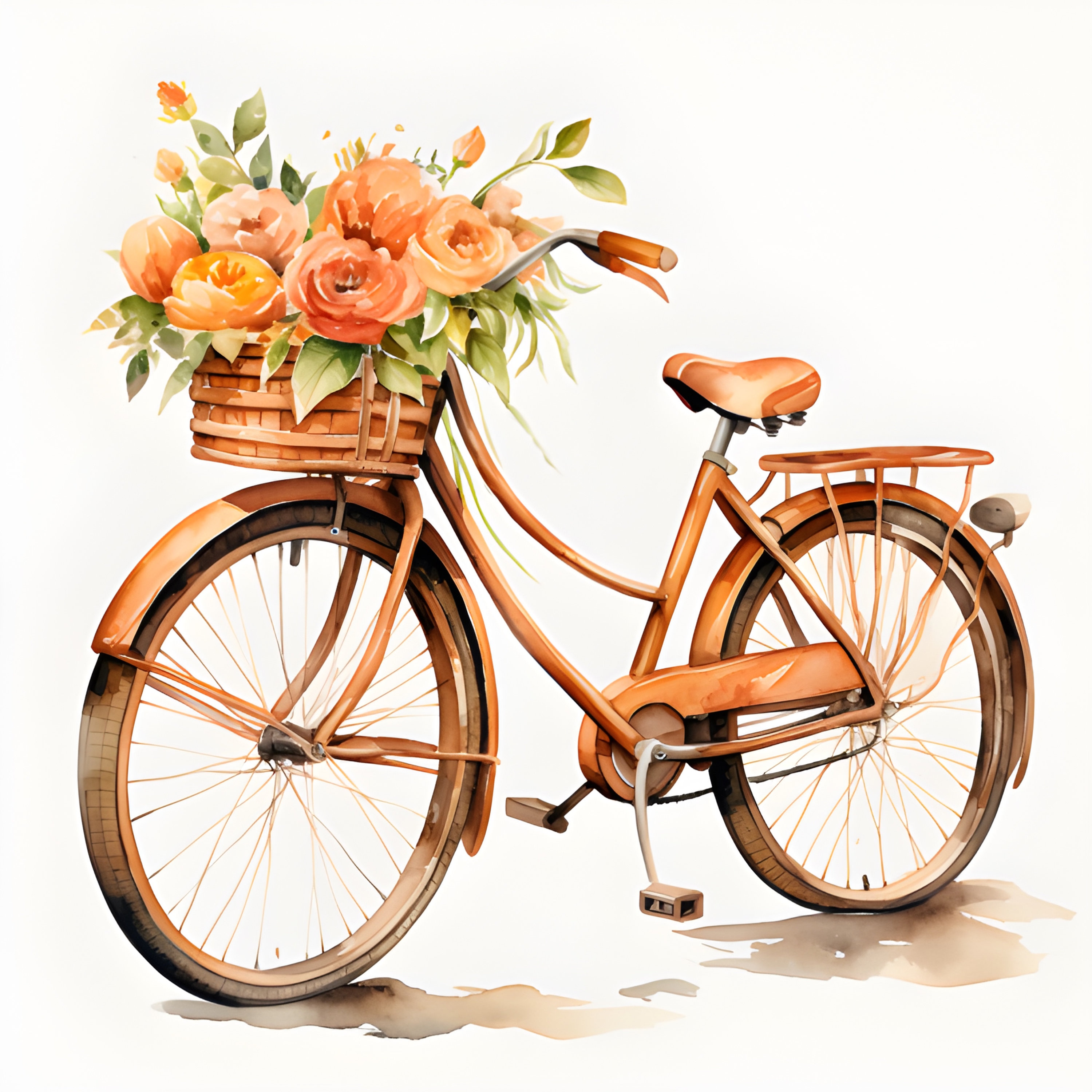 Clipart Old Bicycle, Vintage, Flowers, Watercolor, 3 Hi-res JPEG - Etsy