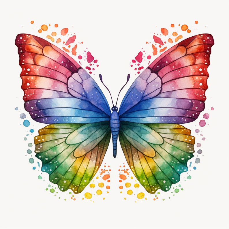Clipart Butterfly Watercolor 3 JPEG - Etsy UK