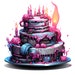 Clipart Birthday Cake Cyberpunk 3 Hi-res JPEG - Etsy