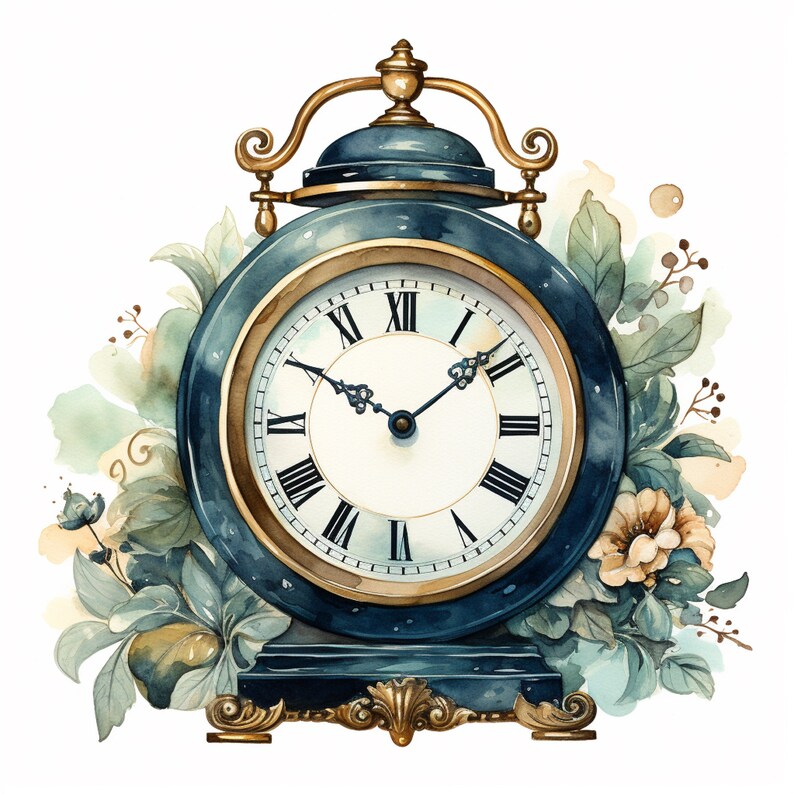 Clipart Old Clock Vintage 3 JPEG - Etsy