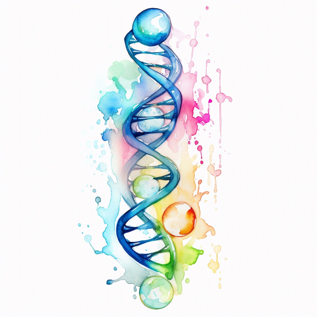 Clipart DNA, Waterdrop, Colorful, Watercolor, Hi-res JPEG - Etsy