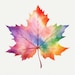 Clipart Maple Leaf, Autumn, Colorful, Watercolor, Hi-res JPEG - Etsy