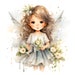 Clipart Little Angel, Fairy, Girl, Flowers, Beautiful, Watercolor, 3 Hi ...