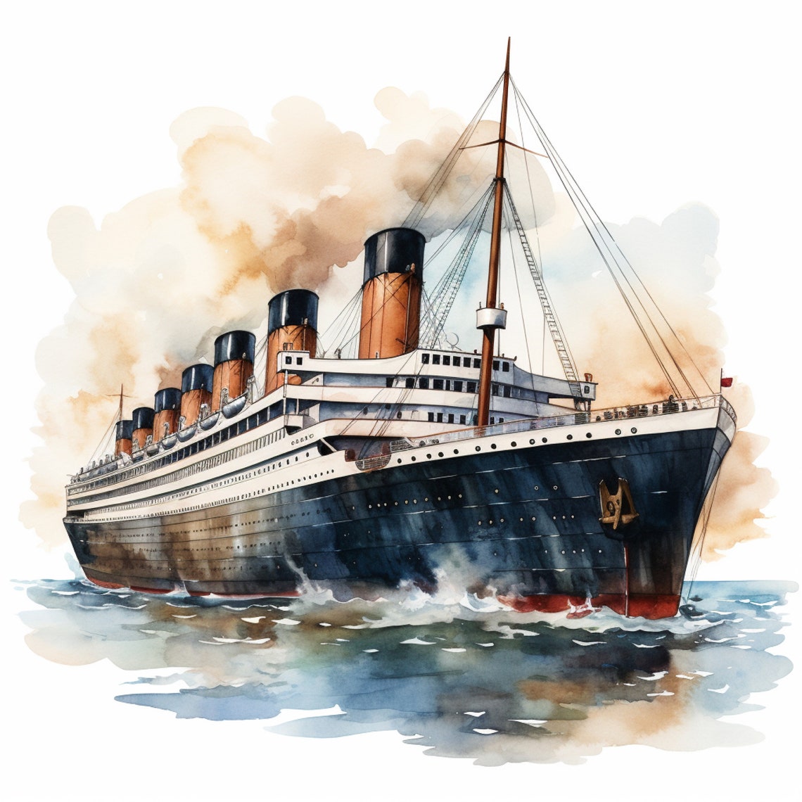 Clipart Titanic Watercolor 3 JPEG - Etsy