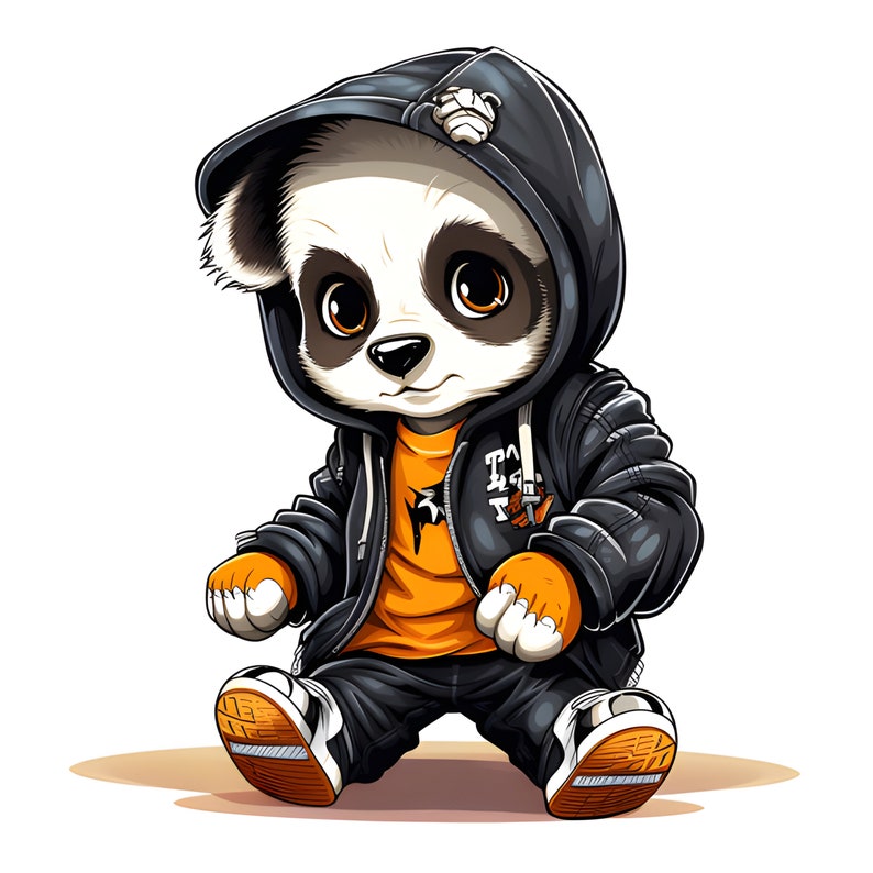 Clipart Panda Hip Hop 3 Hi-res JPEG - Etsy