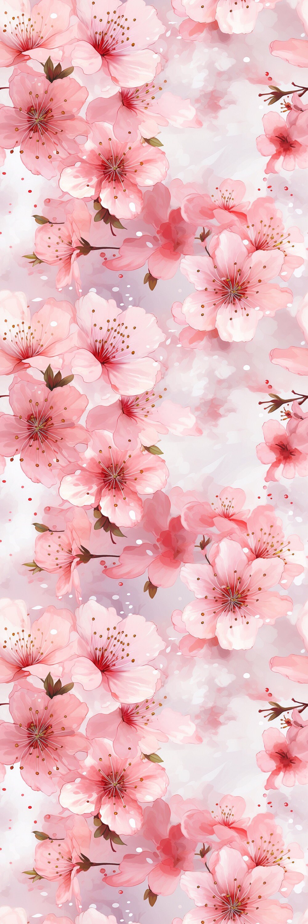 Seamless Pattern, Sakura, Flower, Pink, Japan, Watercolor - Etsy