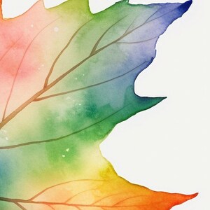 Clipart Maple Leaf, Autumn, Colorful, Watercolor, Hi-res JPEG - Etsy