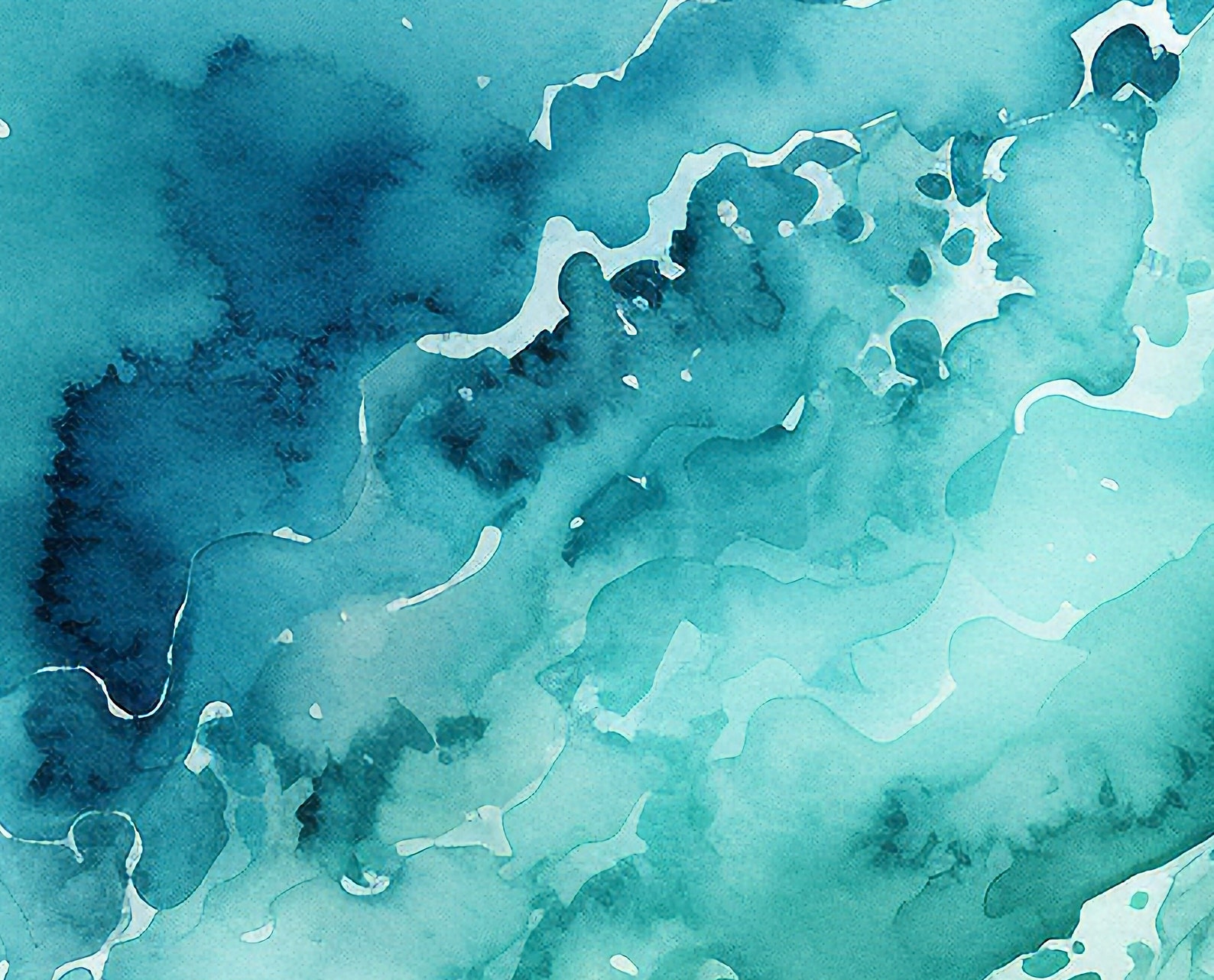 Clipart Ocean, Aqua Blue, Sea, Watercolor, Hi-res JPEG - Etsy