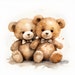 Clipart Cute Teddy Bears, Presents, Watercolor, 3 Hi-res JPEG - Etsy