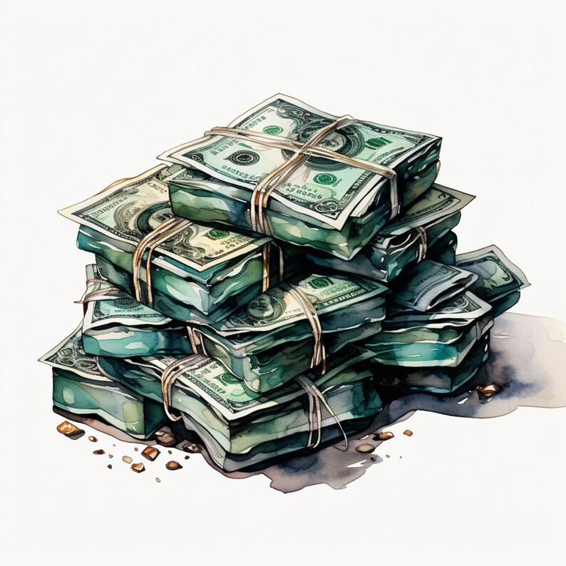 Clipart Money Dollars 3 JPEG - Etsy