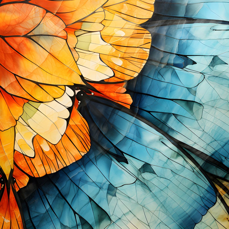Clipart Butterfly Wings, Close Up, Abstract, Watercolor, 3 Hi-res JPEG ...