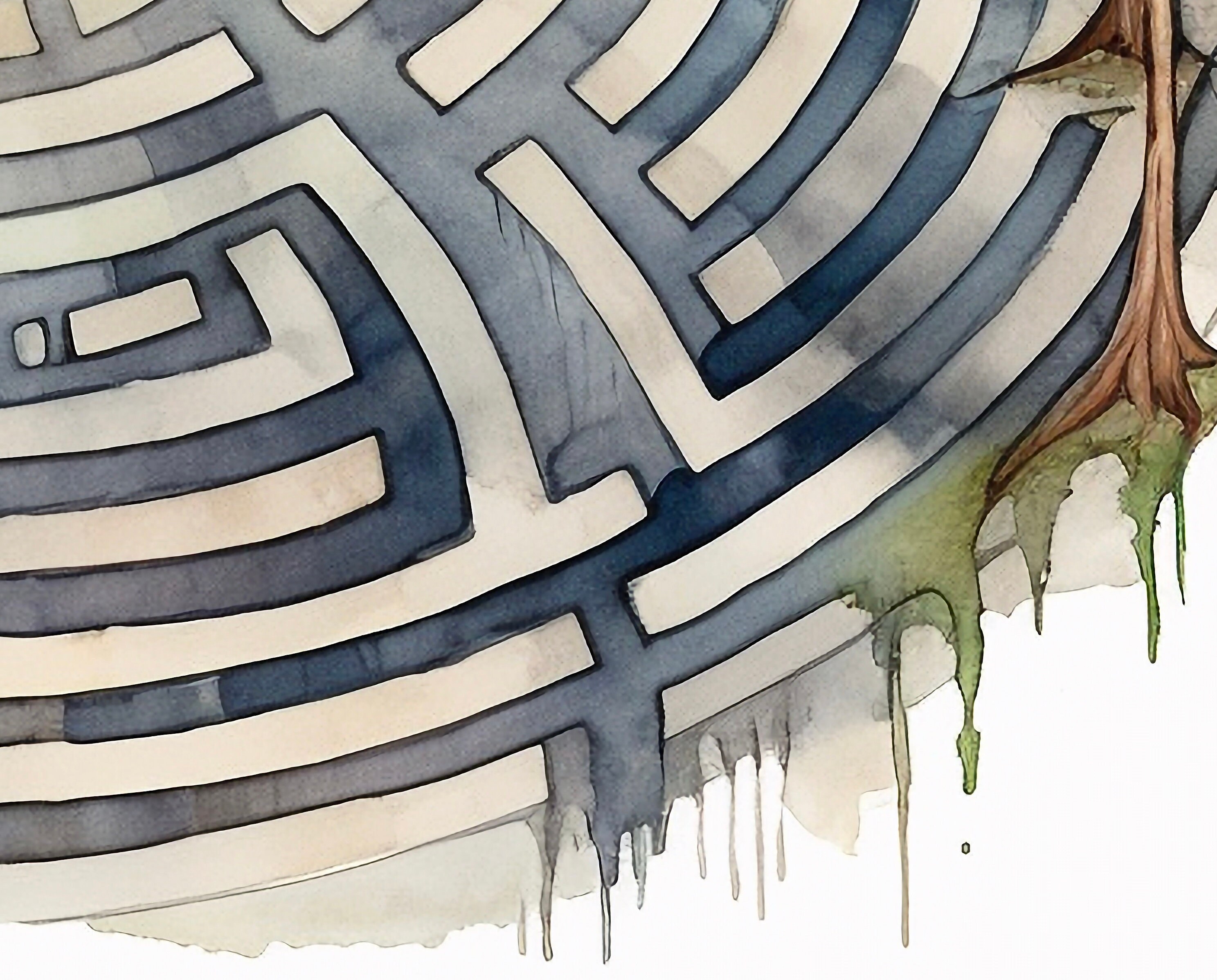 Clipart Girl, Labyrinth, Trees, Puzzle, Watercolor, Hi-res JPEG - Etsy