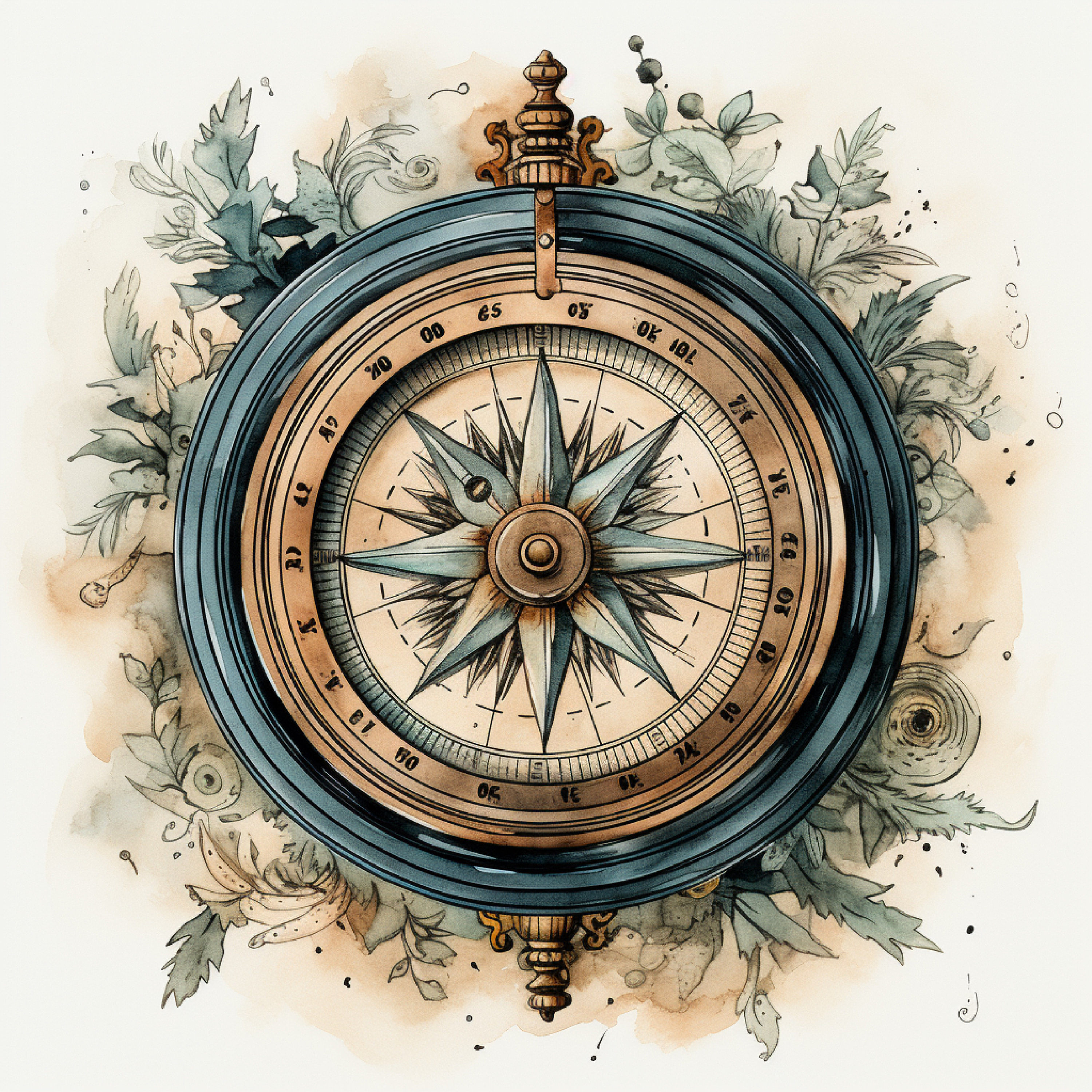 Clipart Old Compass Watercolor 3 JPEG - Etsy