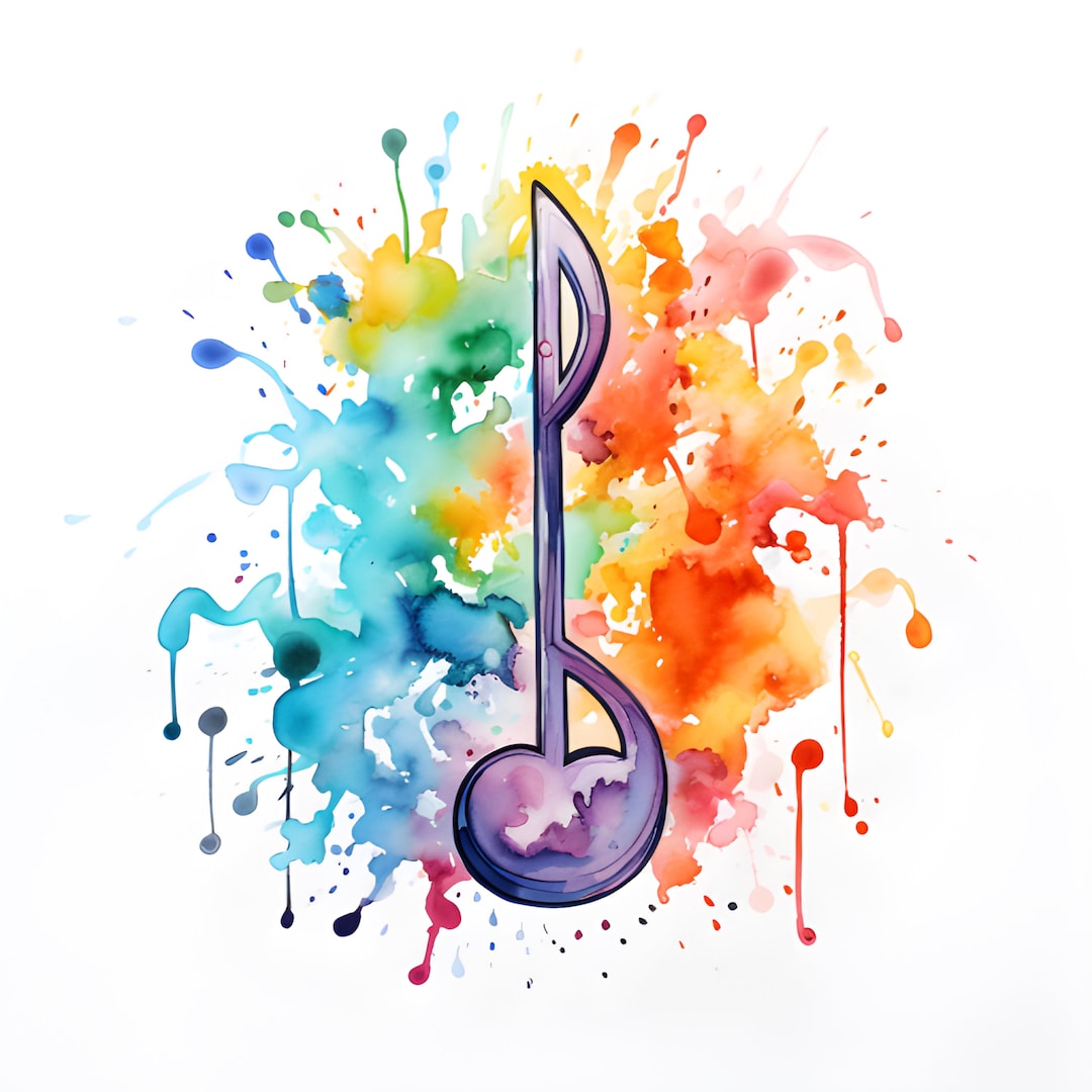 Clipart Music Note Watercolor 3 Hi-res JPEG - Etsy
