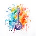 Clipart Music Note Watercolor 3 Hi-res JPEG - Etsy