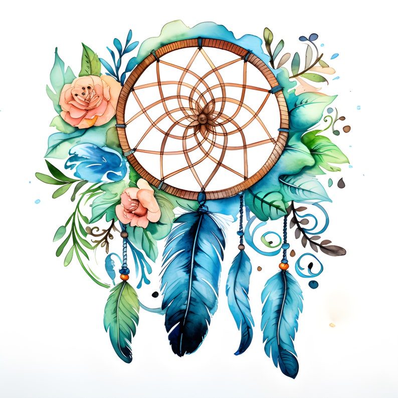 Clipart Dream Catcher Watercolor 3 Hi-res JPEG - Etsy