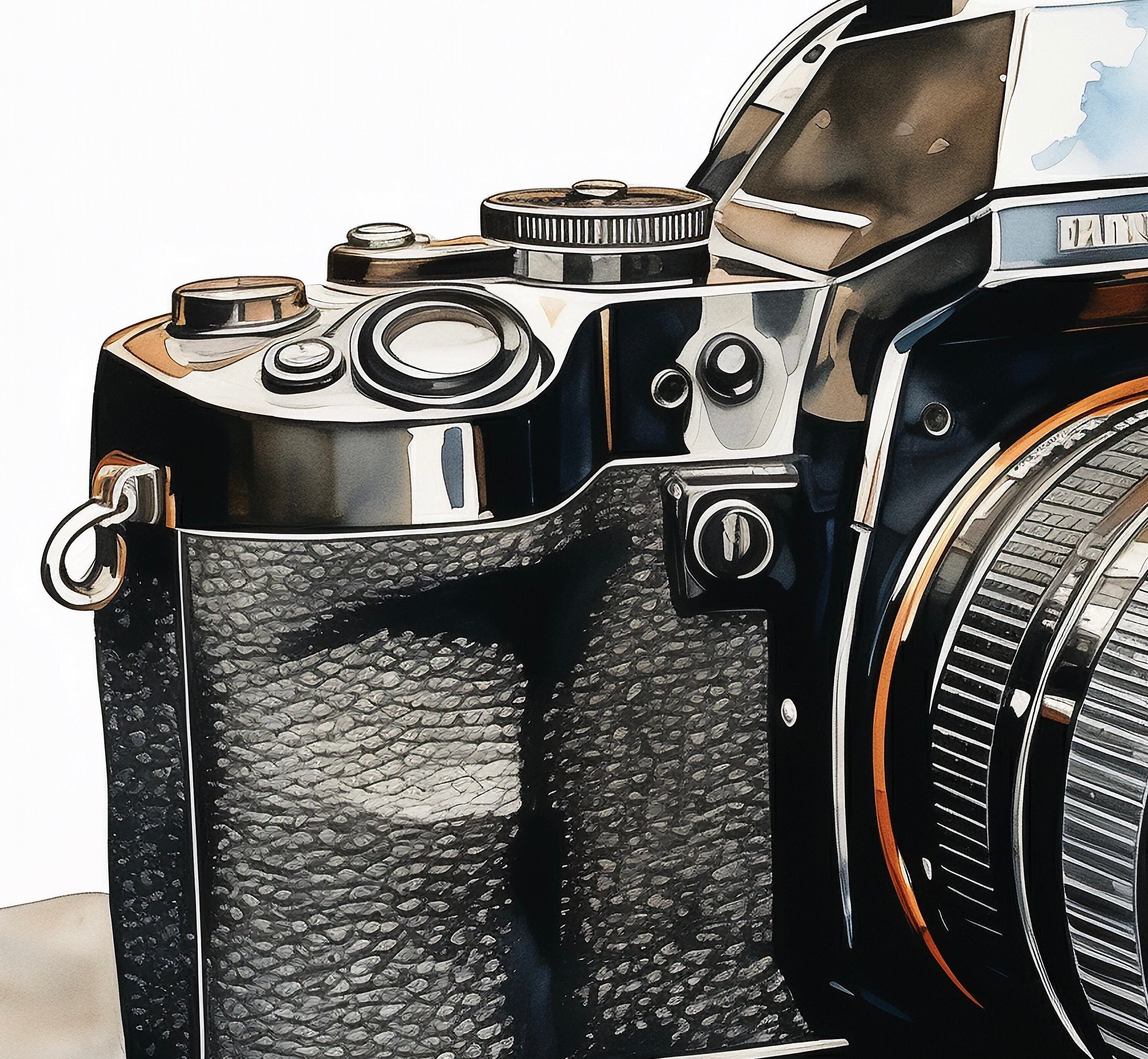 Clipart SLR Camera, on Wet Floor, Reflect, Watercolor, Hi-res JPEG - Etsy