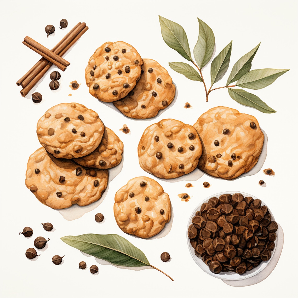Clipart Cookies Chocolate Chip 3 JPEG - Etsy