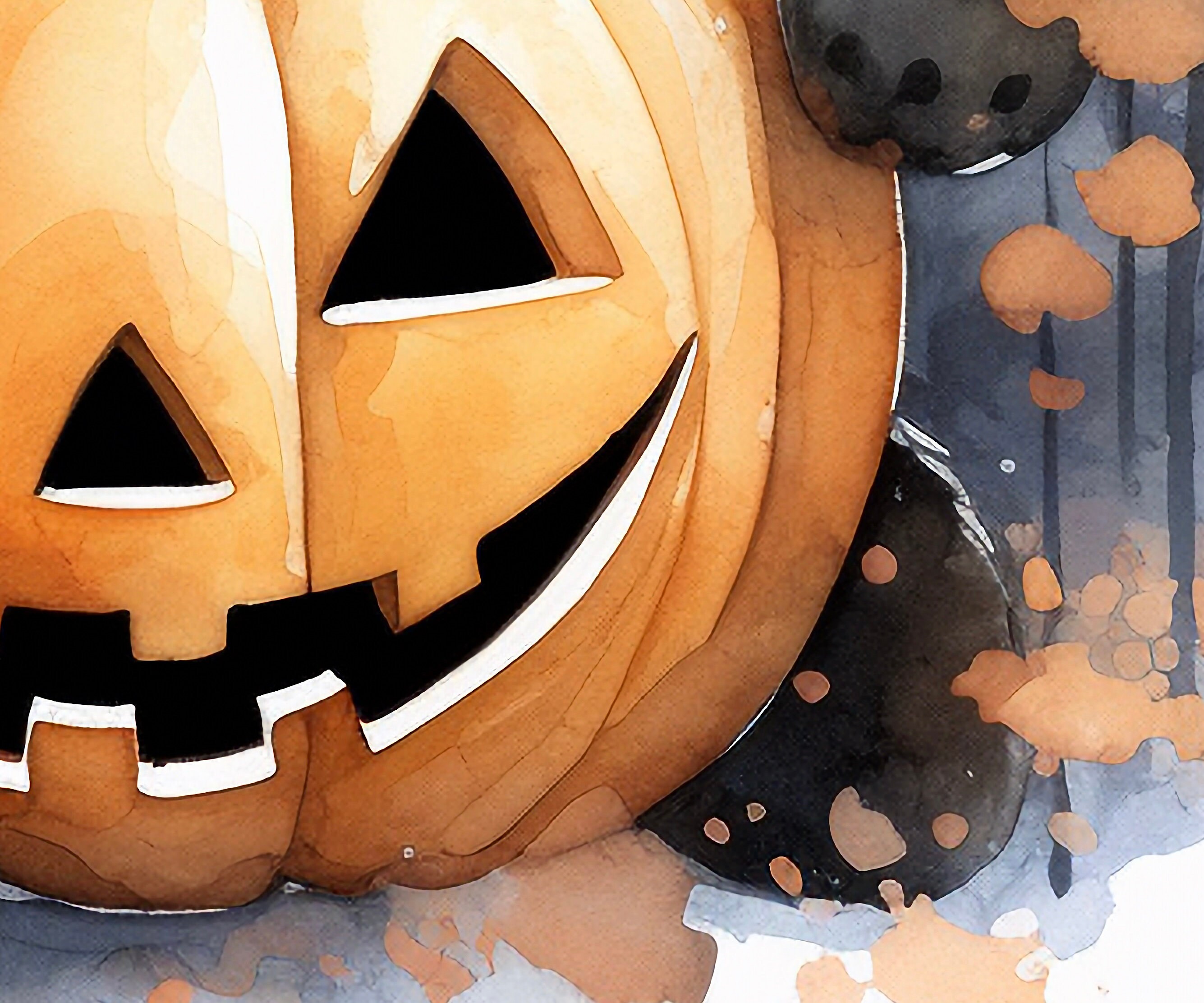 Clipart Panda, Halloween, Pumpkin, Watercolor, Hi-res JPEG - Etsy
