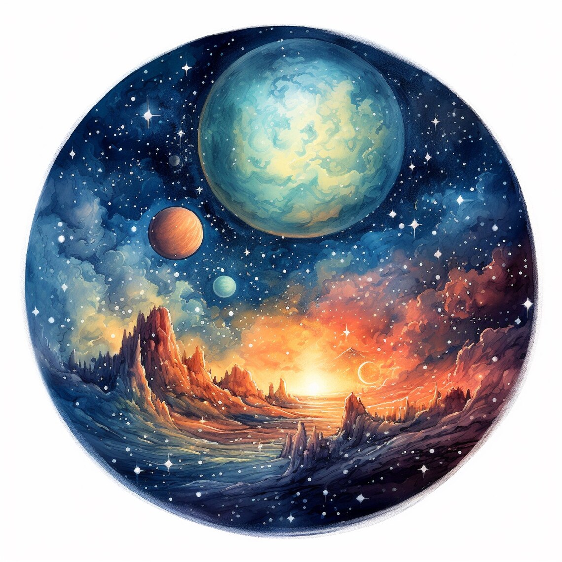 Clipart Logo Stars Watercolor 3 JPEG - Etsy Canada