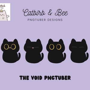 PNGTuber Black Cat The Void Avatar Listo para usar Descargar Veadotube ...