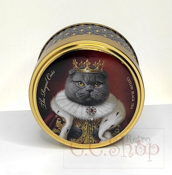 Home & Living Tin Box Richard The Royal Cats Siamese cat Ceylon Black ...