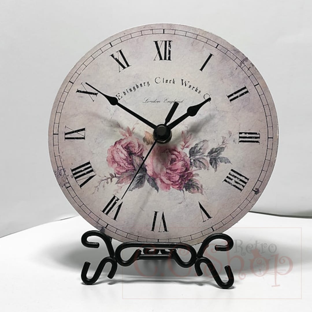Table Clock With a Round Dial on a Metal Stand | Exquisite Clocks ...