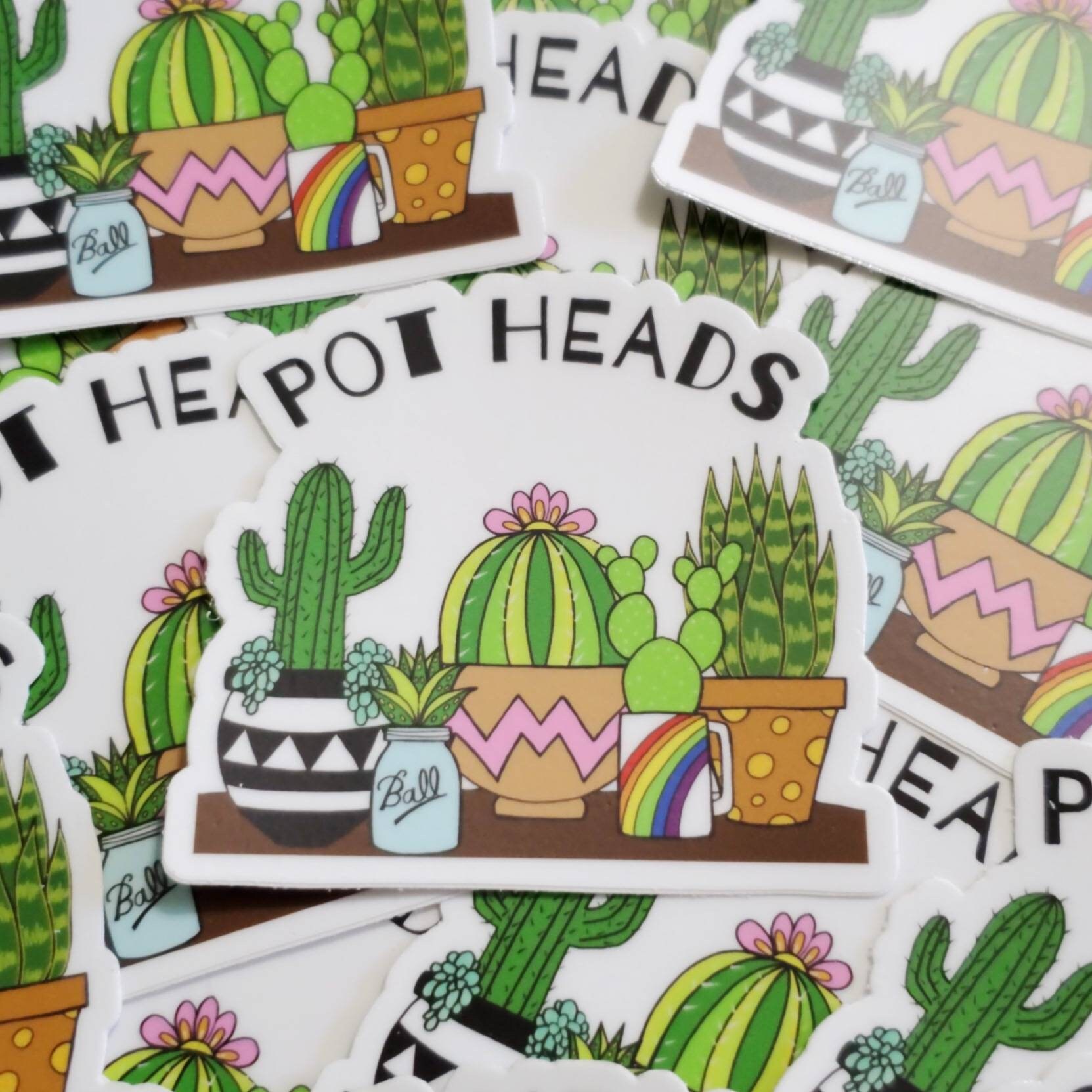 Pot heads Vinyl Sticker Free Shipping 3 inch large sticker - Etsy Nederland
