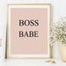 Boss Babe Printable, Boss Babe Poster, Girl Power Wall Art, Girl Boss ...