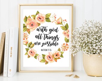 Matthew 19 26 | Etsy