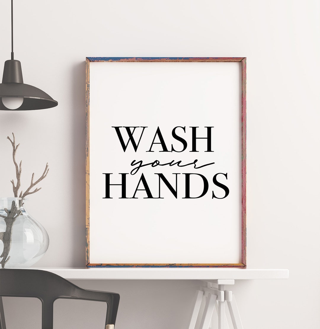 Bathroom Sign, Wash Your Hands, Bathroom Print, Bathroom Decor ...