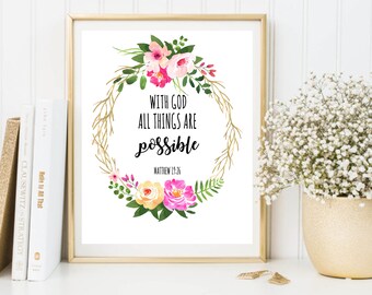 Matthew 19 26 | Etsy