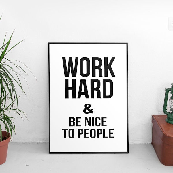 Work Hard and Be Nice to People - Etsy