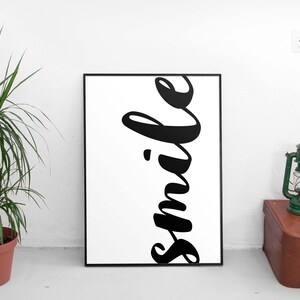 Smile Print, Smile Home Decor, Smile Wall Art, Inspirational Words ...