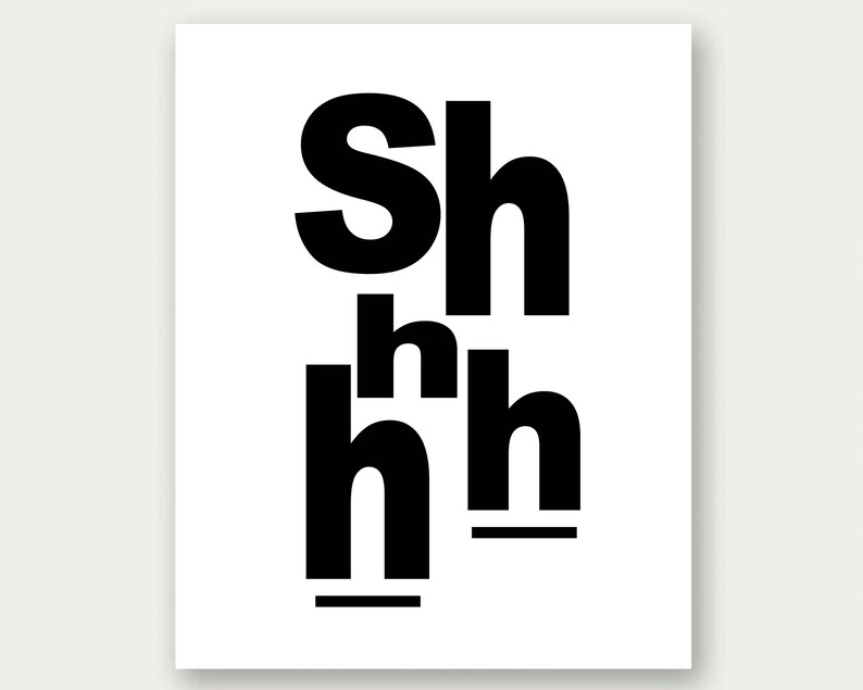 Shhh Print, Printable Wall Art, Instant Download Printable Art ...
