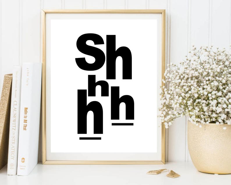 Shhh Print, Printable Wall Art, Instant Download Printable Art ...